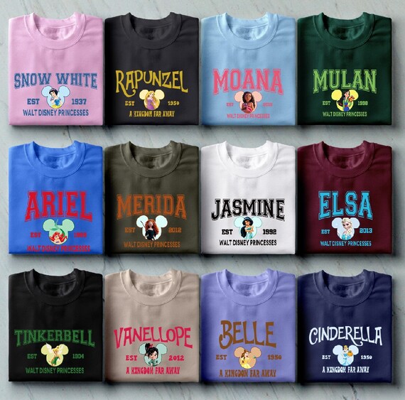 Disney Princess Shirt Disney Group Sweatshirt Disneyland Etsy