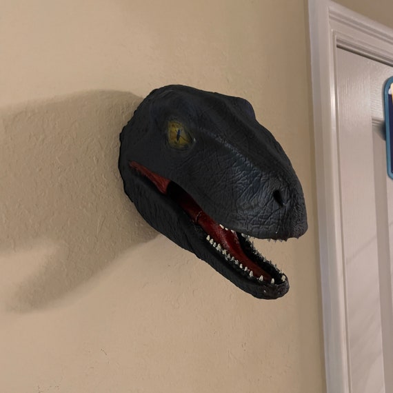 Figurines Velociraptor Head Wall Decor Blue Art & Collectibles ...