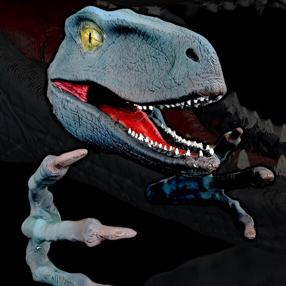 Figurines Velociraptor Head Wall Decor Blue Art & Collectibles ...