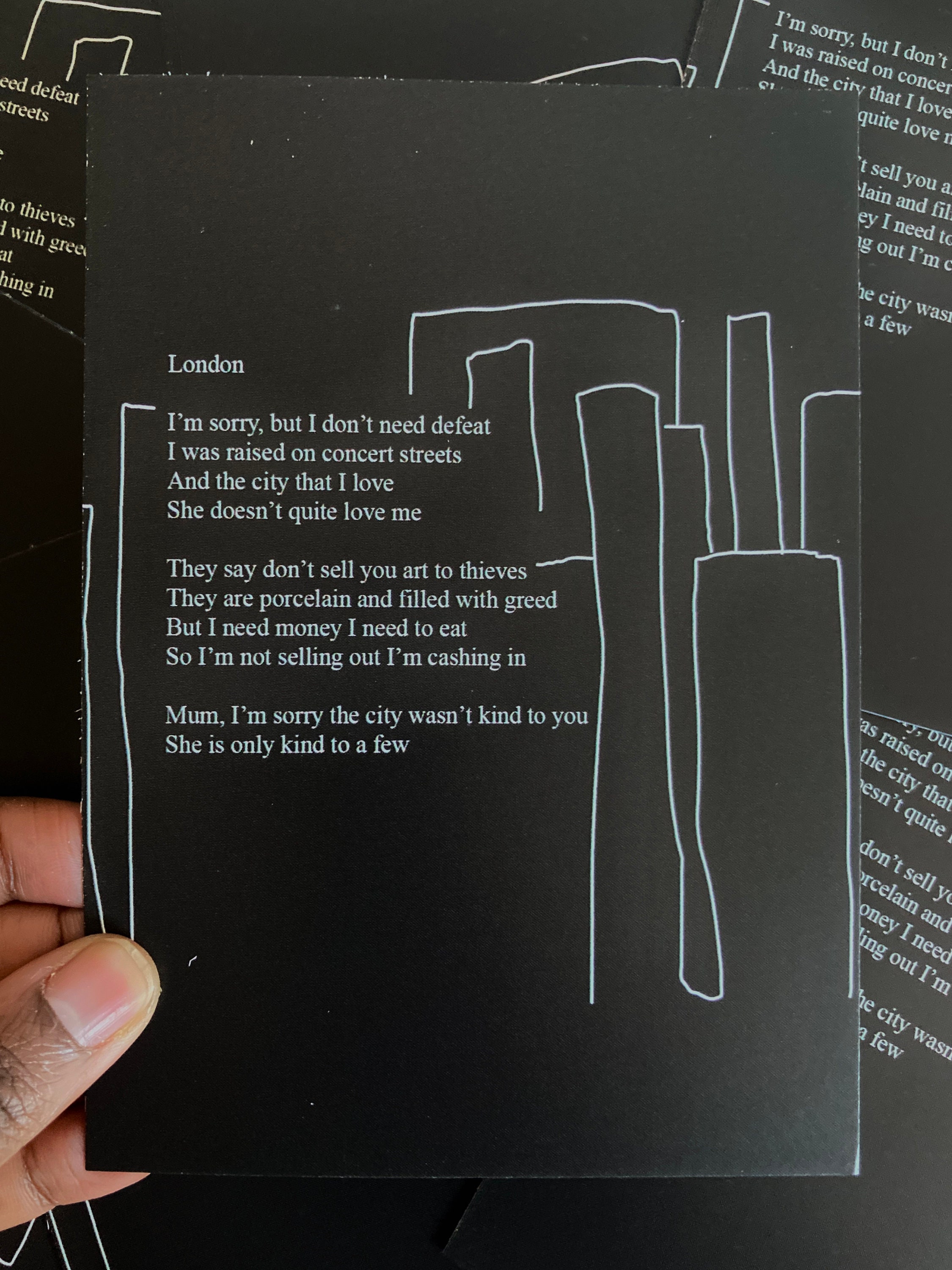 Black and White Original Illustrated Postcard Black Owned - Etsy