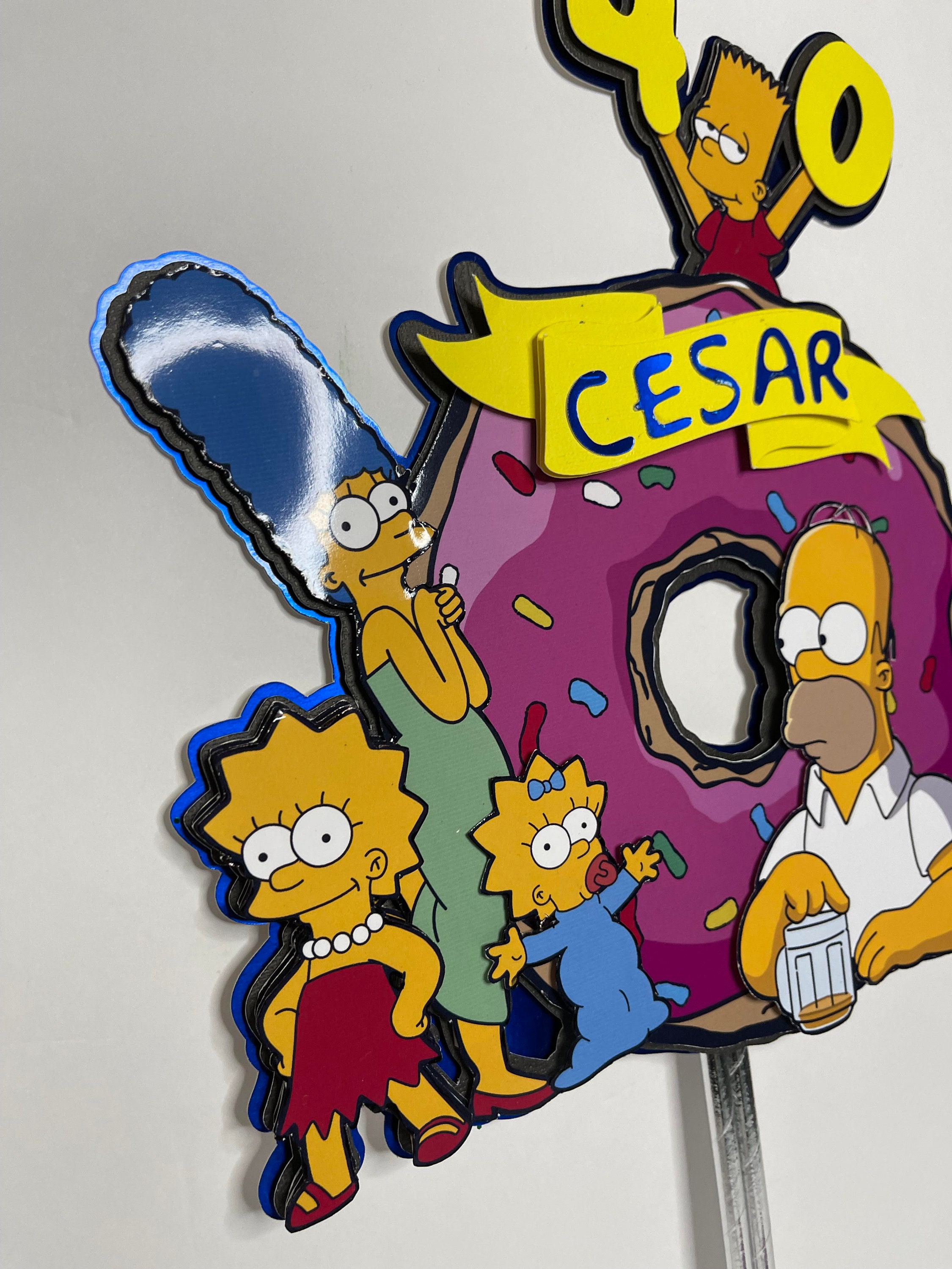 The Simpsons Cake Topper / Simpsons Donut Cake Topper / Simpsons Party ...