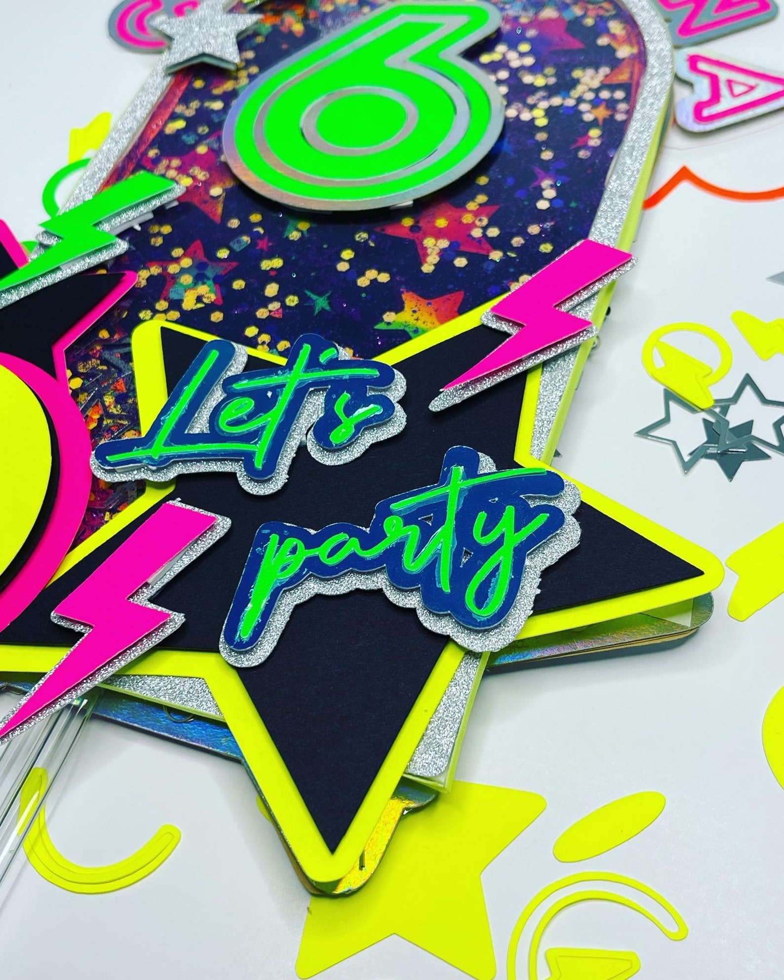 Glow Party Cake Topper, Neon Birthday Cake Topper, Personalized Cake ...