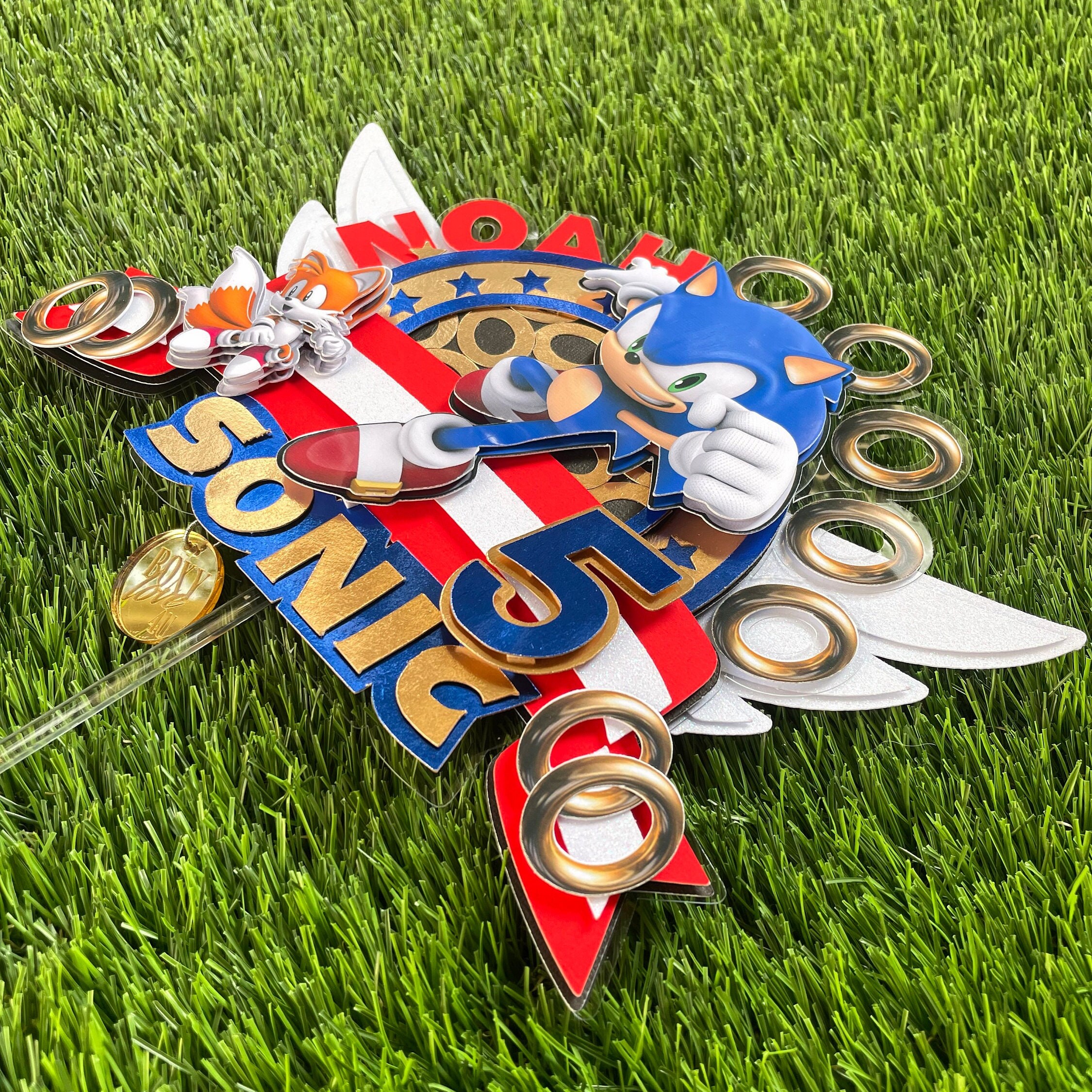 Inspired Sonic Cake Topper, Personalized Cake Topper Shaker, Sonic ...