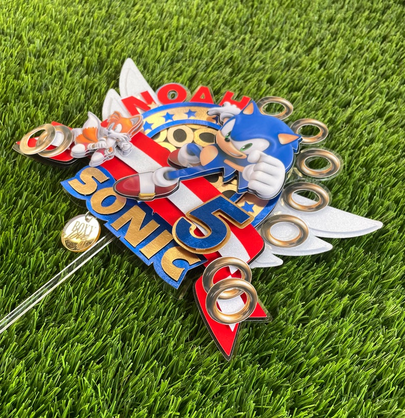 Inspired Sonic Cake Topper, Personalized Cake Topper Shaker, Sonic ...