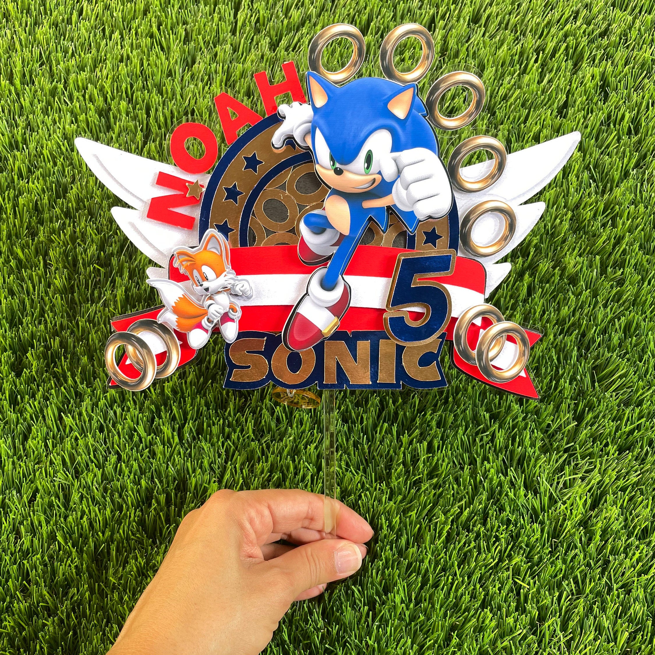 Inspired Sonic Cake Topper, Personalized Cake Topper Shaker, Sonic ...