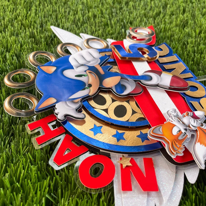 Inspired Sonic Cake Topper, Personalized Cake Topper Shaker, Sonic ...