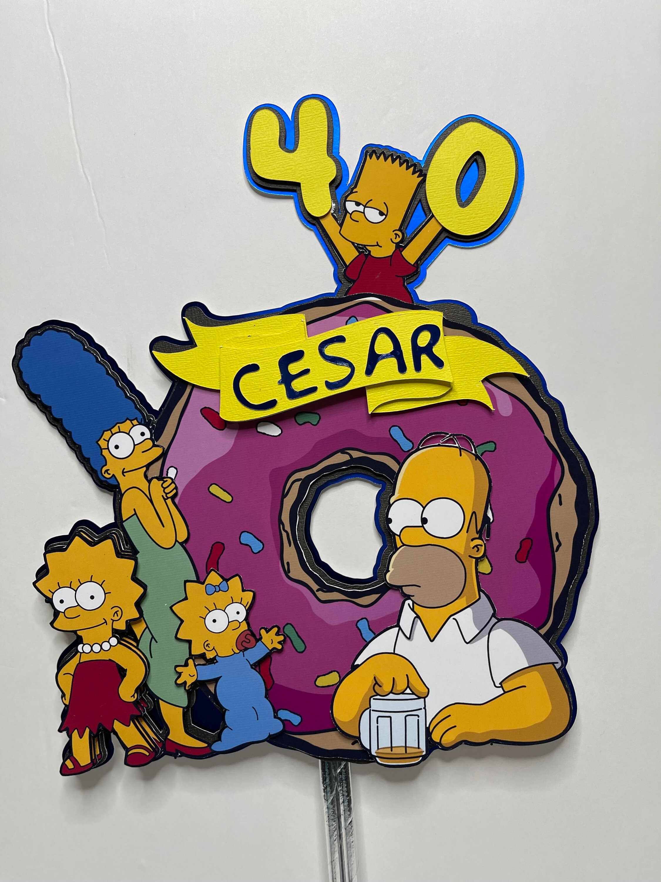 The Simpsons Cake Topper / Simpsons Donut Cake Topper / Simpsons Party ...