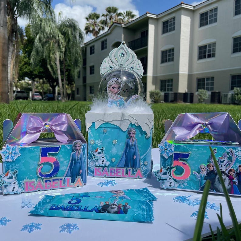 Frozen Favor Boxes, Frozen Princess Birthday Party, Personalized Favor ...