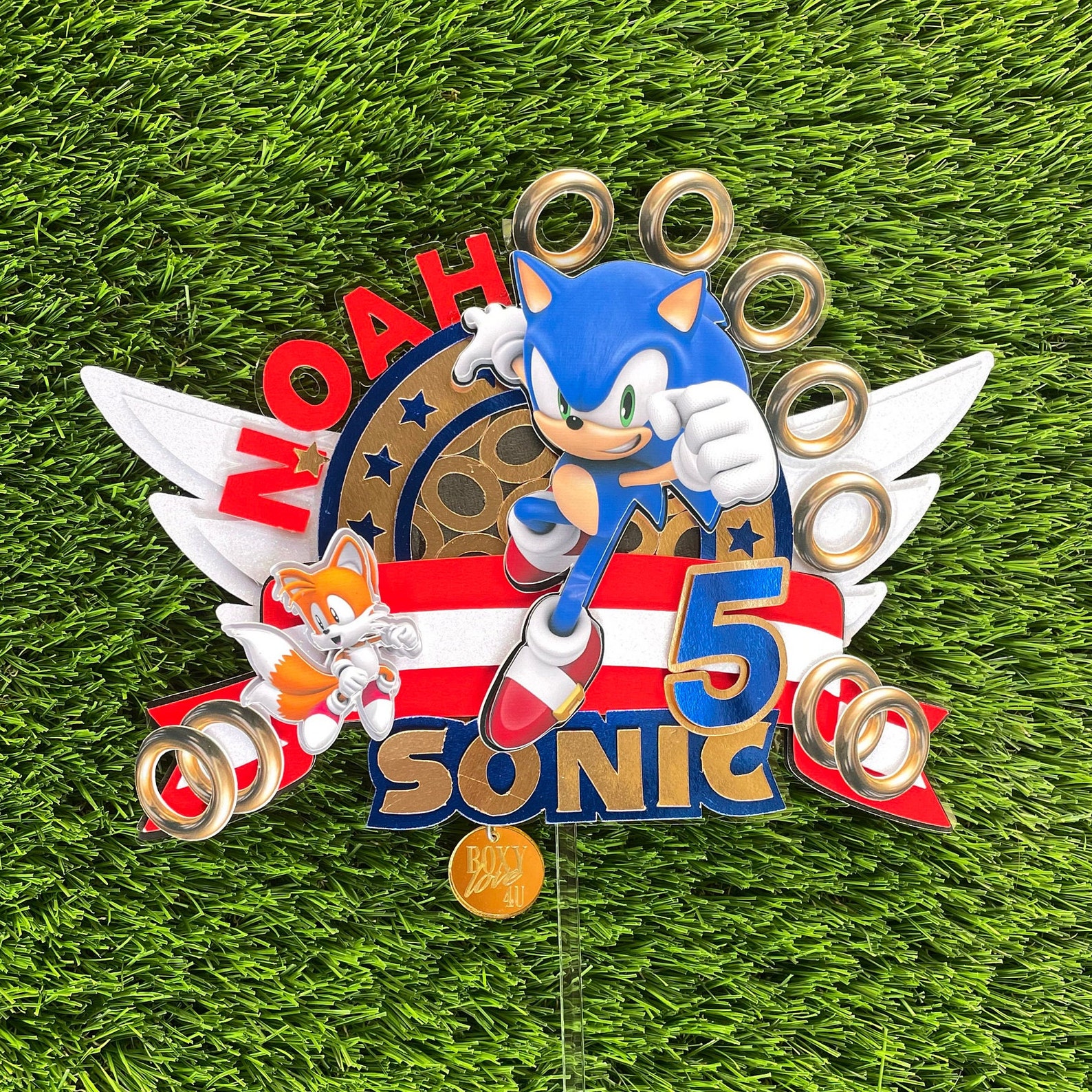 Inspired Sonic Cake Topper, Personalized Cake Topper Shaker, Sonic ...