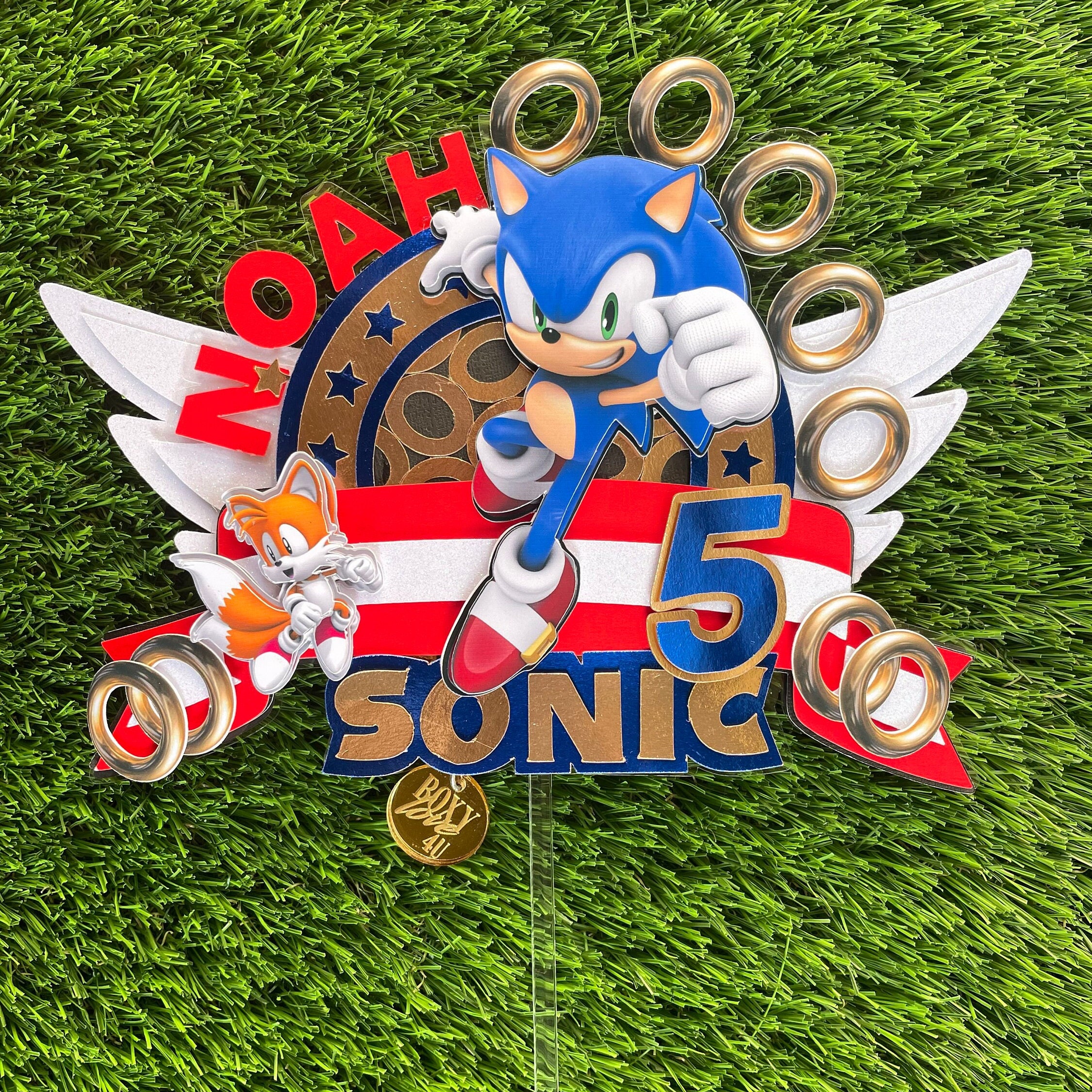 Inspired Sonic Cake Topper, Personalized Cake Topper Shaker, Sonic ...