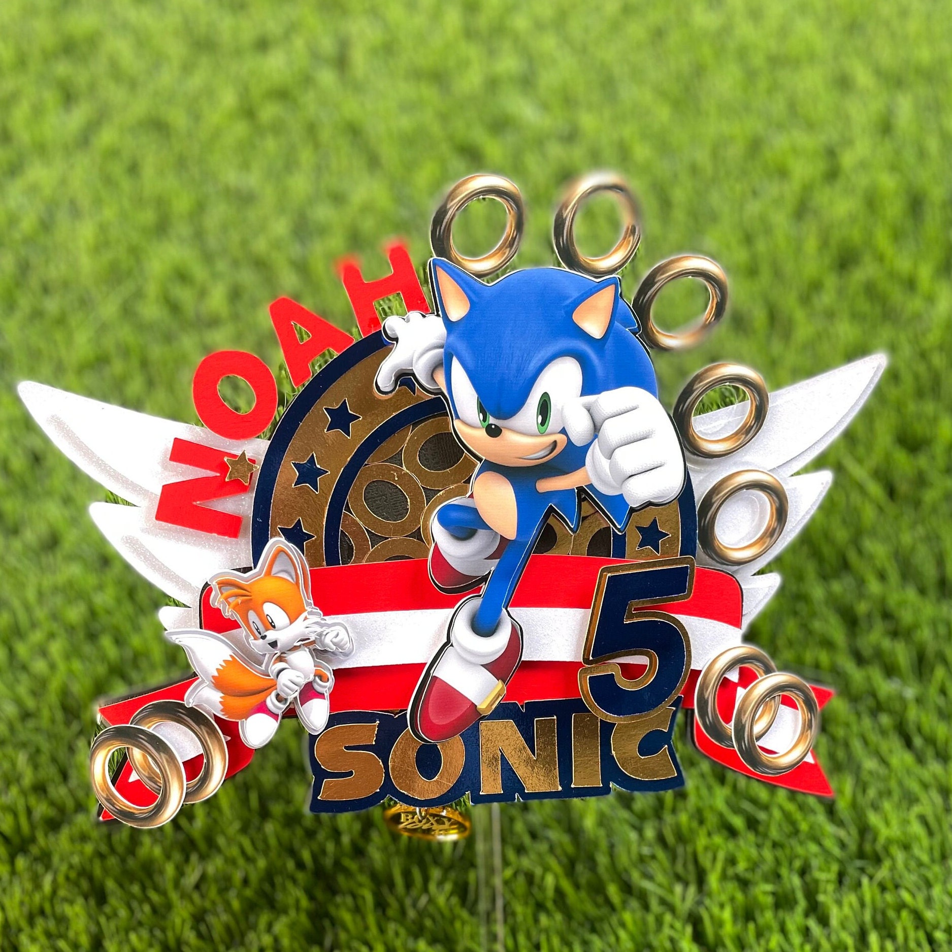 Inspired Sonic Cake Topper, Personalized Cake Topper Shaker, Sonic ...