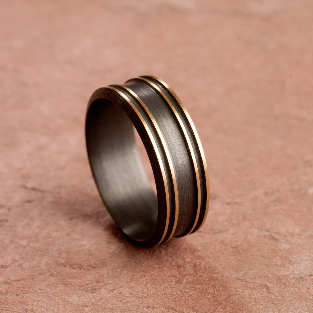Brass Ring for Men, Dark Oxidized Mens Band. - Etsy