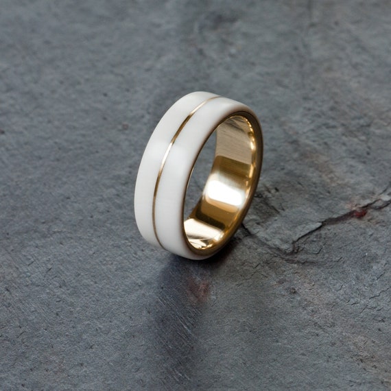 Brass and Alternative Ivory Wedding Band 14th Anniversary - Etsy