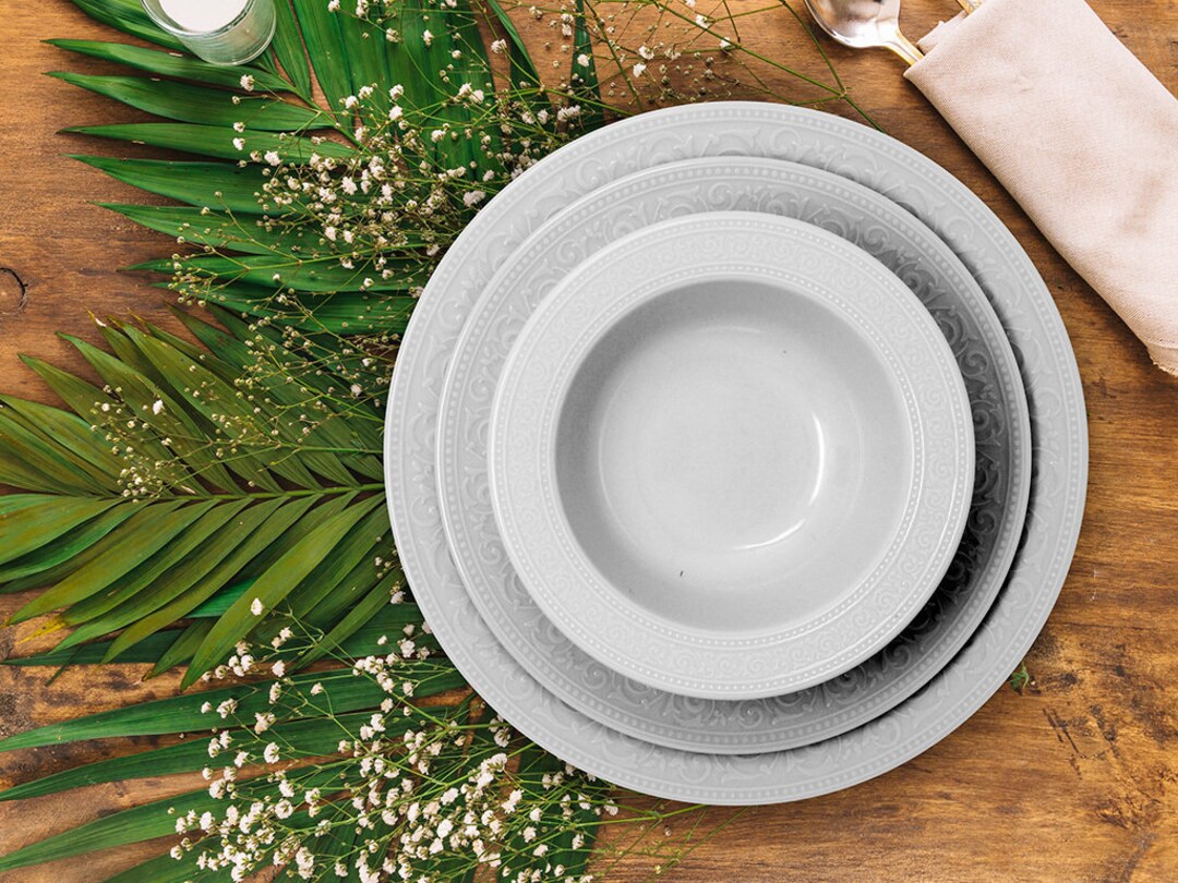 Porcelain Dinnerware Set: Elegant 24-piece Serving Set, 6 Person - Etsy