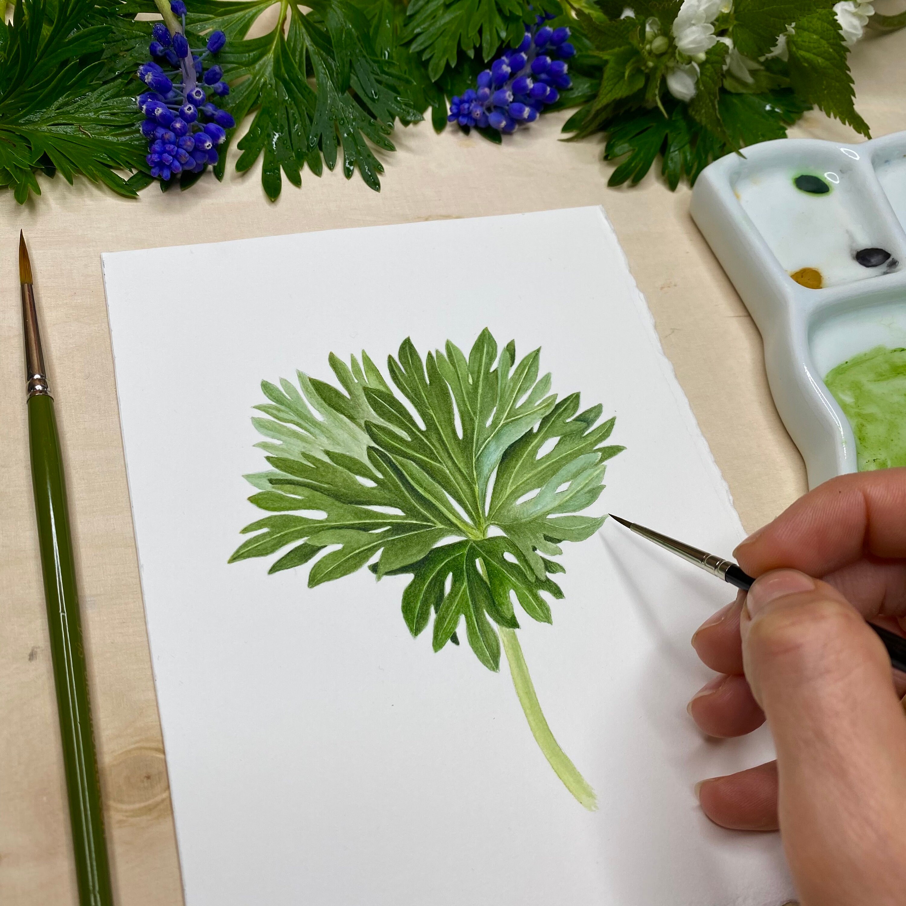 Small Green Leaf Watercolor Original Painting Home Wall Decor - Etsy