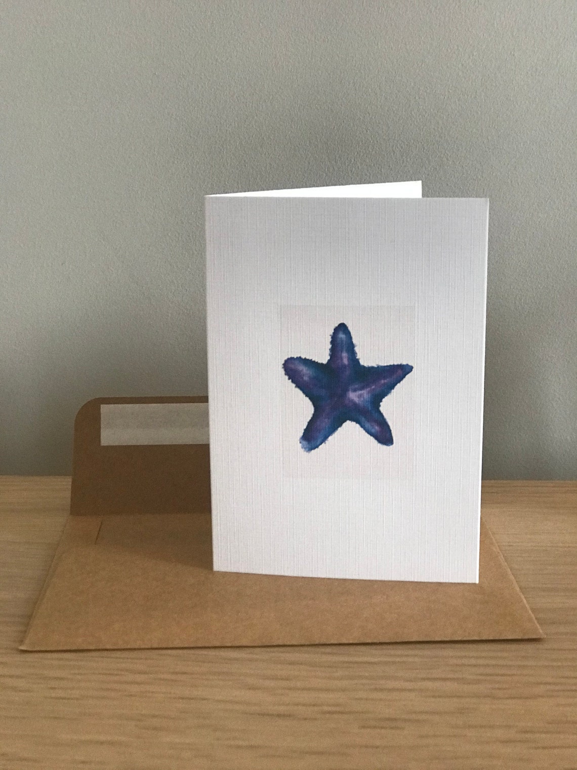 Starfish Greeting Card Nautical Watercolour Card Blank | Etsy