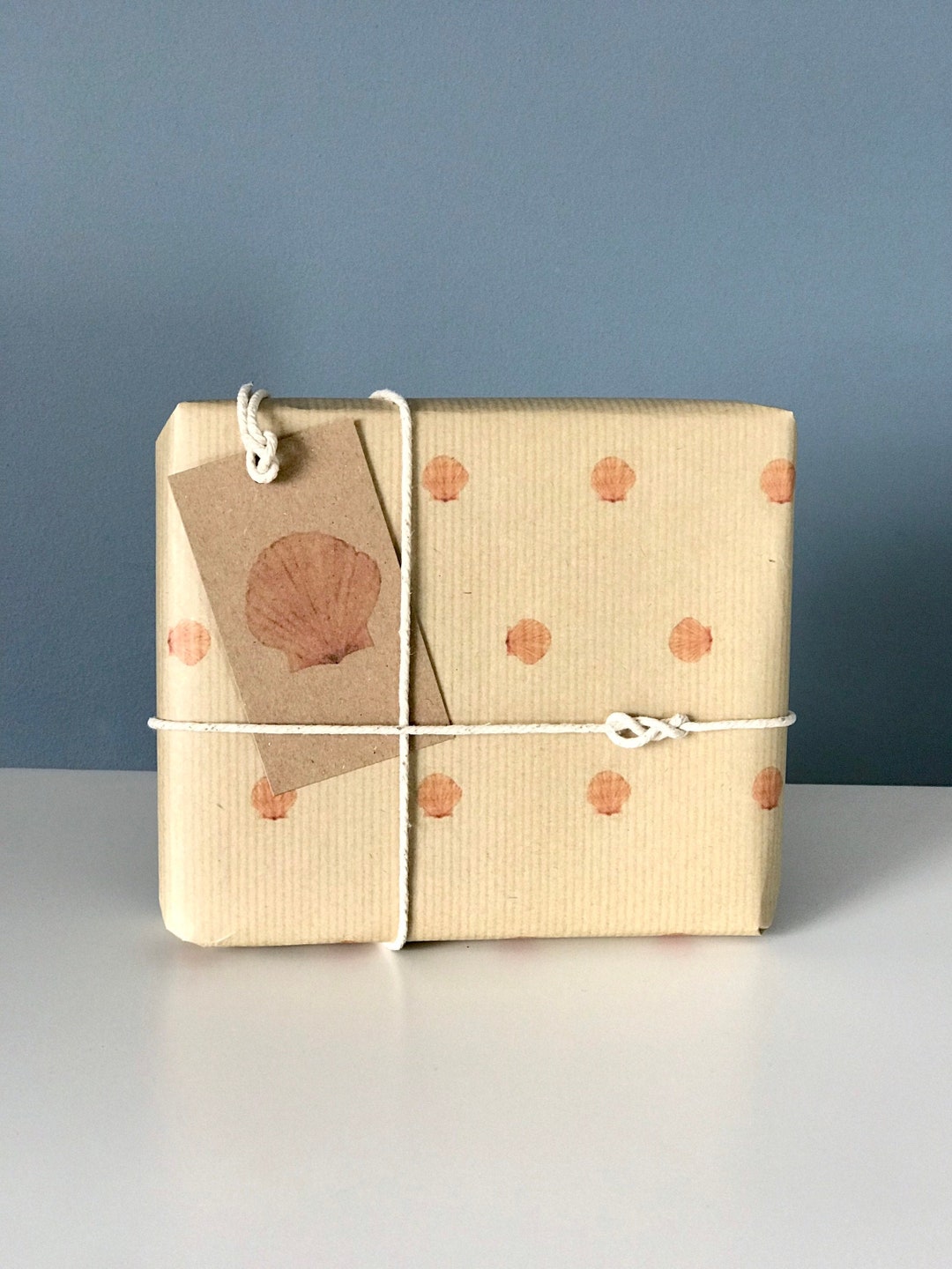 Shell Gift Wrapping Paper A3 Sheet and Gift Tag X2 With - Etsy