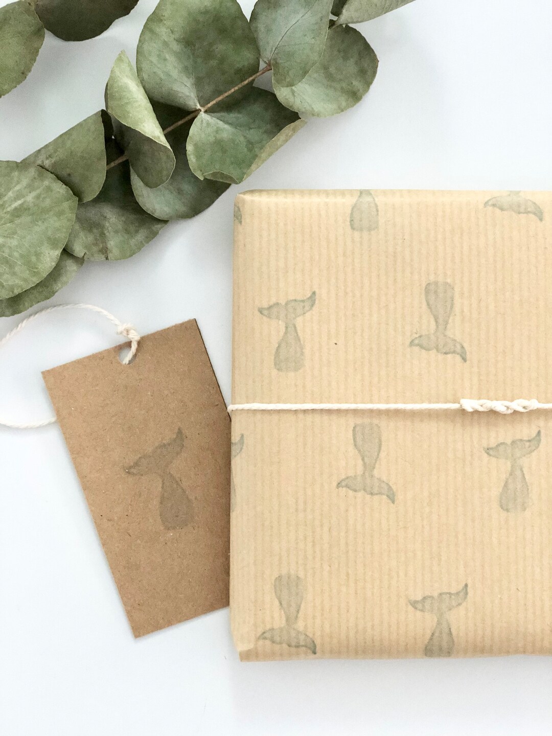 Whale Tail Nautical Wrapping Paper A3 Sheet and Gift Tag X2 - Etsy