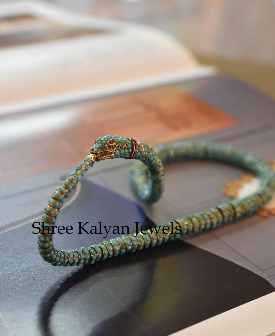 Snake Jewelry Ruby Snake Necklace Turquoise Necklace Necklace Ruby ...