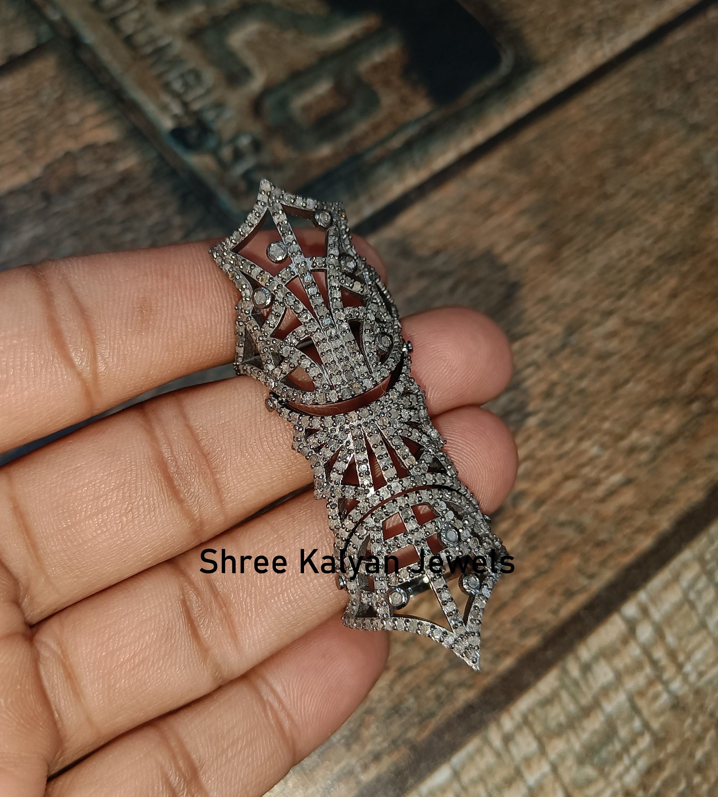 Natural Diamond Full Finger Knuckle Ring Claw Ring Diamond & 925 ...