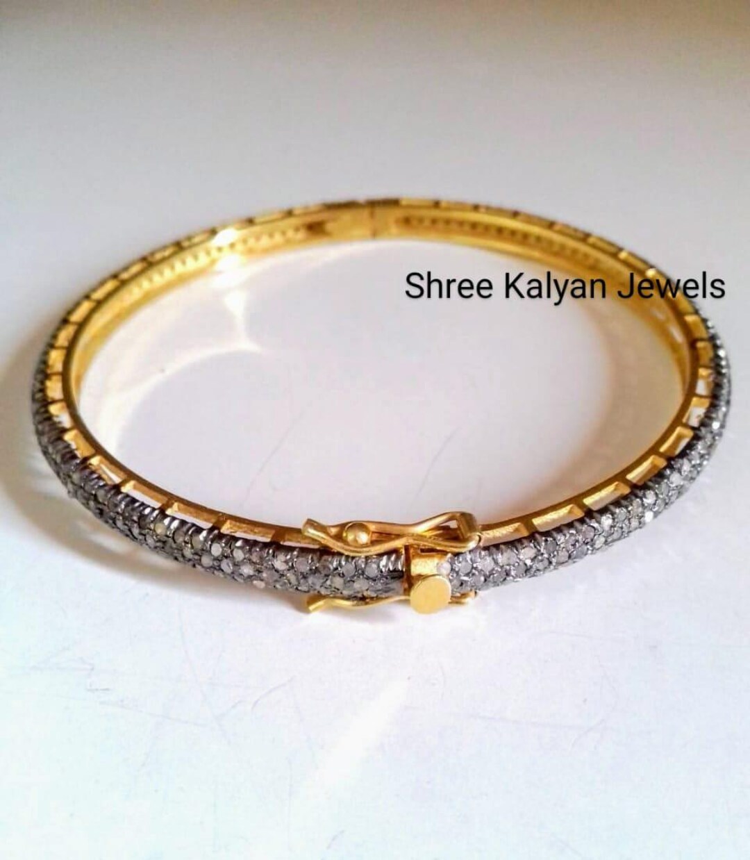 Diamond Bangle, Diamond Chudi Bracelet, Natural Diamond & 925 Sterling ...