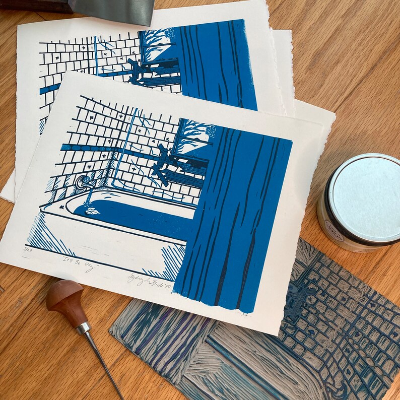 It'll Be Okay Linocut Relief Print Original Artwork in - Etsy