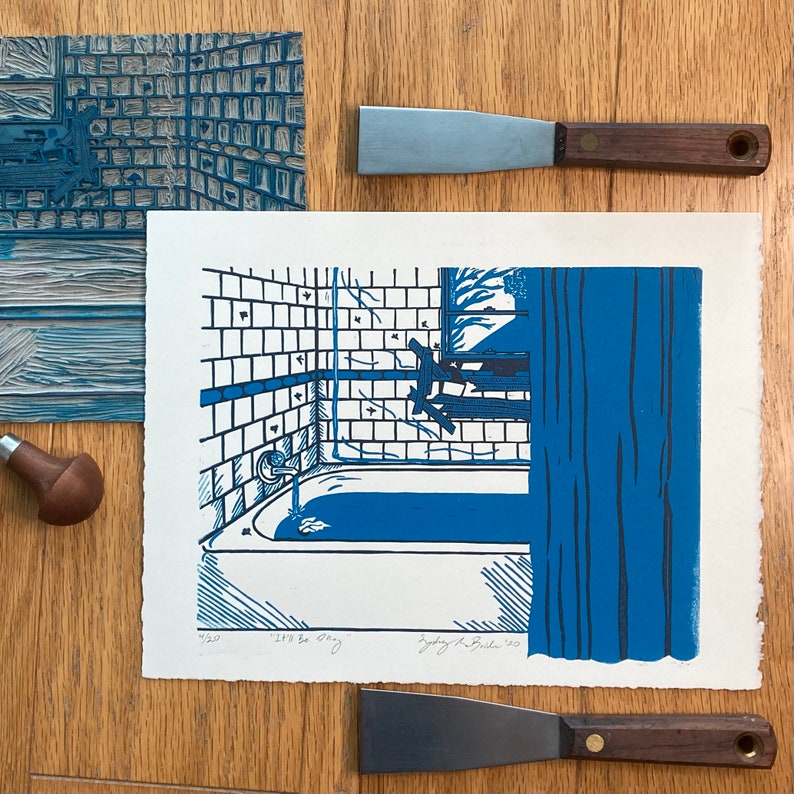 It'll Be Okay Linocut Relief Print Original Artwork in - Etsy