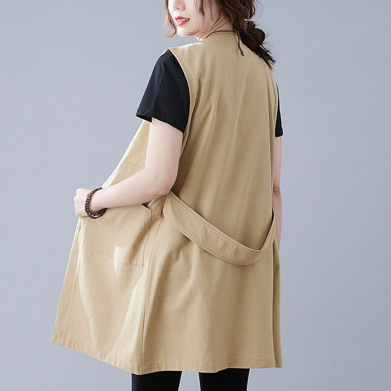 Long Linen Vest/ Summer Vintage Vest/ Casual Linen Clothing/ - Etsy