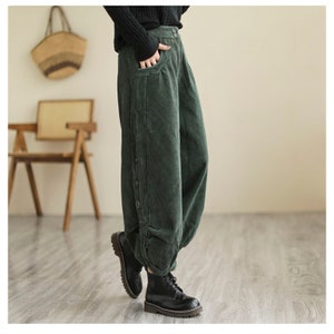 Vintage Corduroy Pants Women Vintage Harem Pants Brown Baggy - Etsy