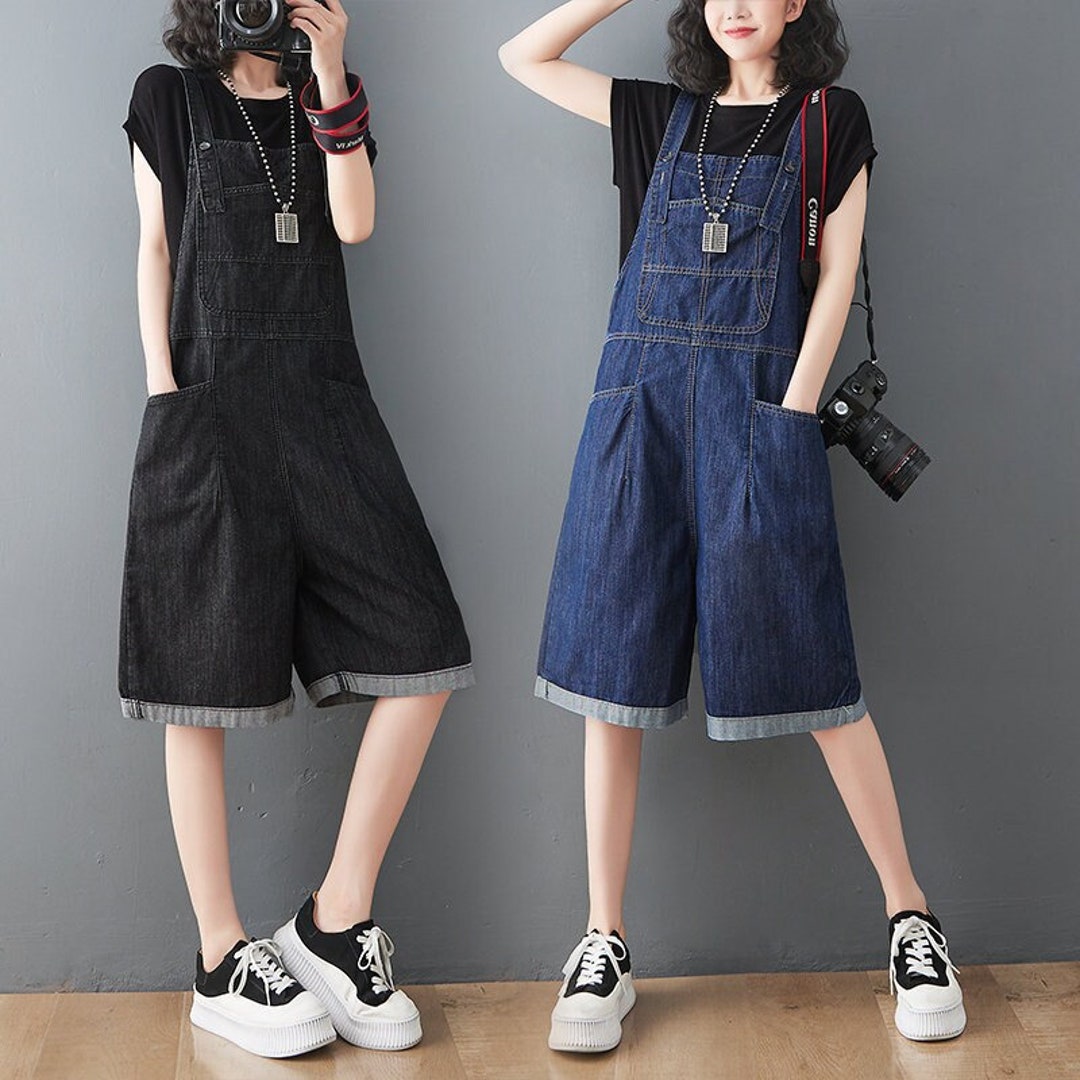 Large Size Denim Overalls Shorts Summer Overalls Shorts - Etsy