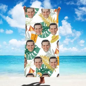 Personalized Face Beach Towel, Custom Photo Man/woman Bath Towel ...