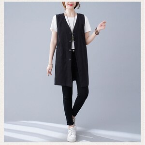 Long Linen Vest/ Summer Vintage Vest/ Casual Linen Clothing/ - Etsy