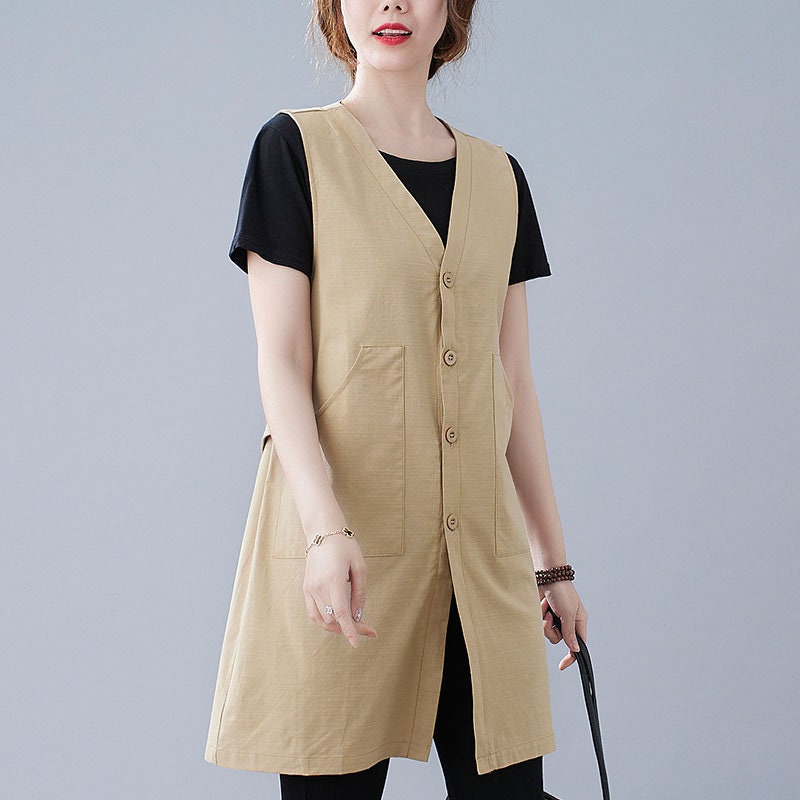 Long Linen Vest/ Summer Vintage Vest/ Casual Linen Clothing/ - Etsy