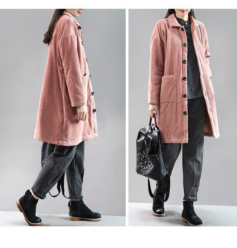 Winter Corduroy Coat Padded Corduroy Coat Women - Etsy