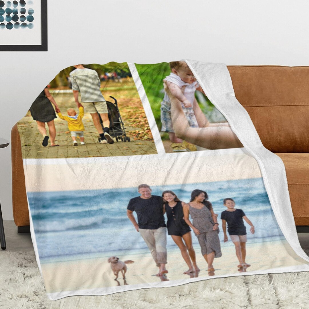 Custom Photo Blanket, Personalized Photo Collage Blanket, Family ...