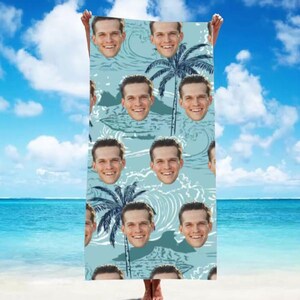Personalized Face Beach Towel, Custom Photo Man/woman Bath Towel ...