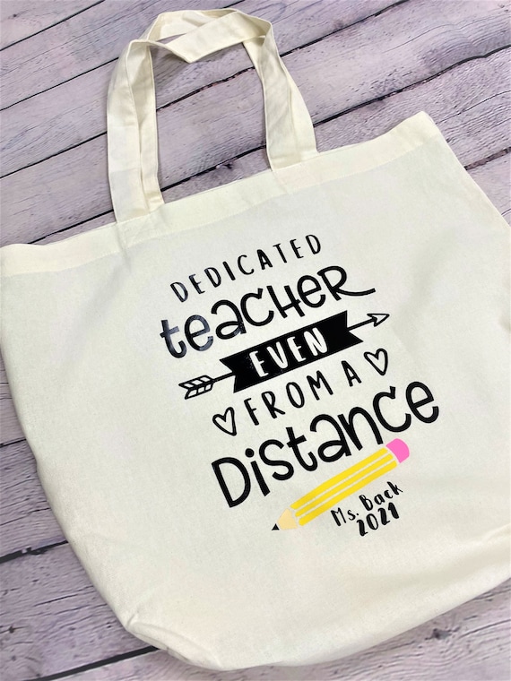 Teacher tote bag gift virtual teacher gift end of school | Etsy