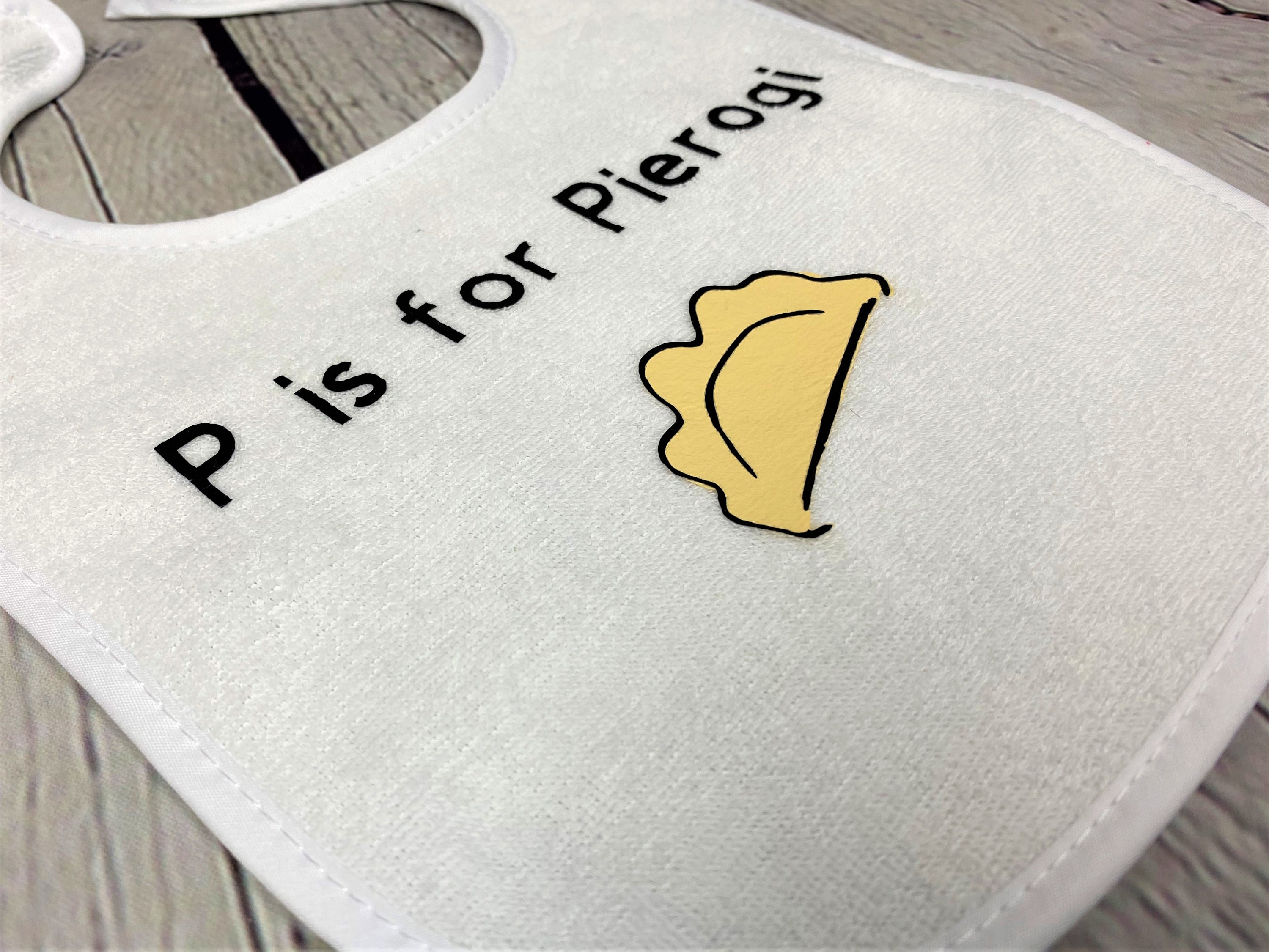 P is for Pierogi Polish Baby Bib | Etsy