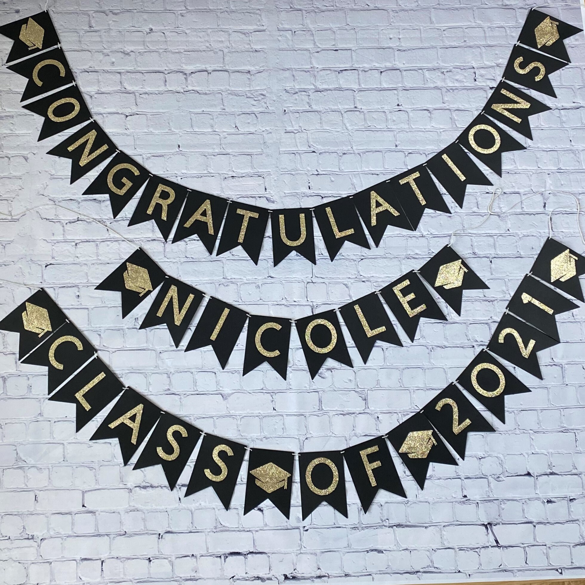 Personalized graduation banner custom congratulations banner | Etsy