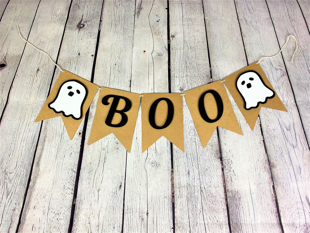 Mini Boo Banner, Small 3 Foot Boo Banner With Ghosts for Picture Prop ...
