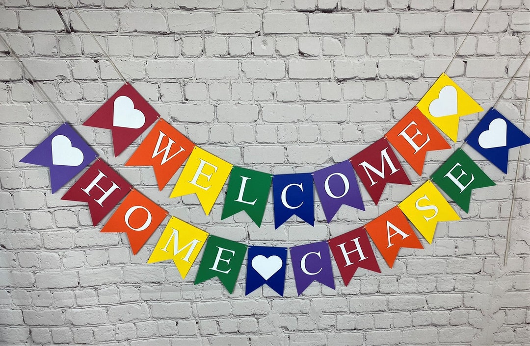 Welcome Home Multicolor Rainbow Personalized Kids Bannner - Etsy