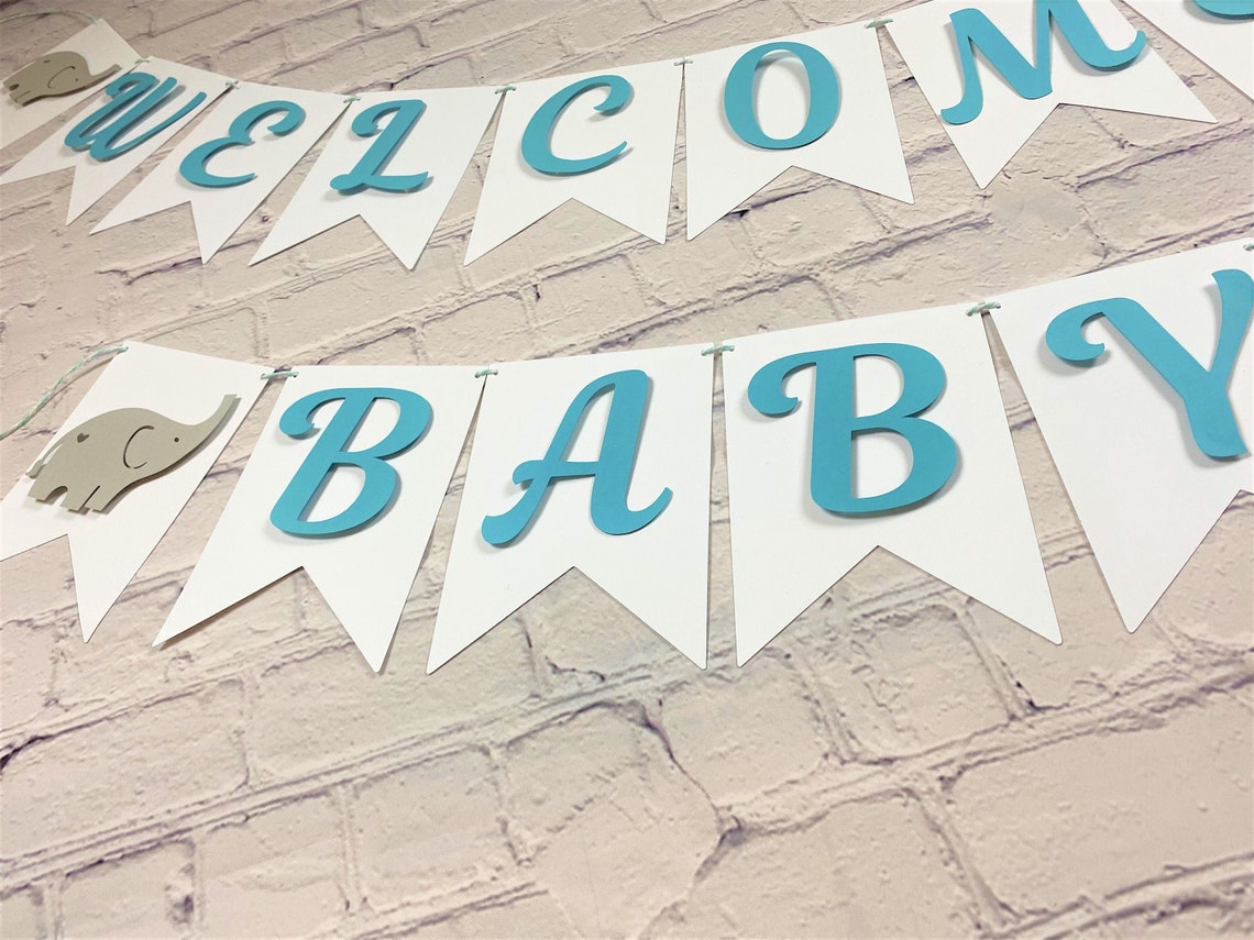 Personalized Welcome Home Baby Banner With Elephant Baby - Etsy