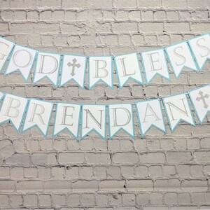 Personalized God Bless Banner, Baptism, Christening, Communion ...
