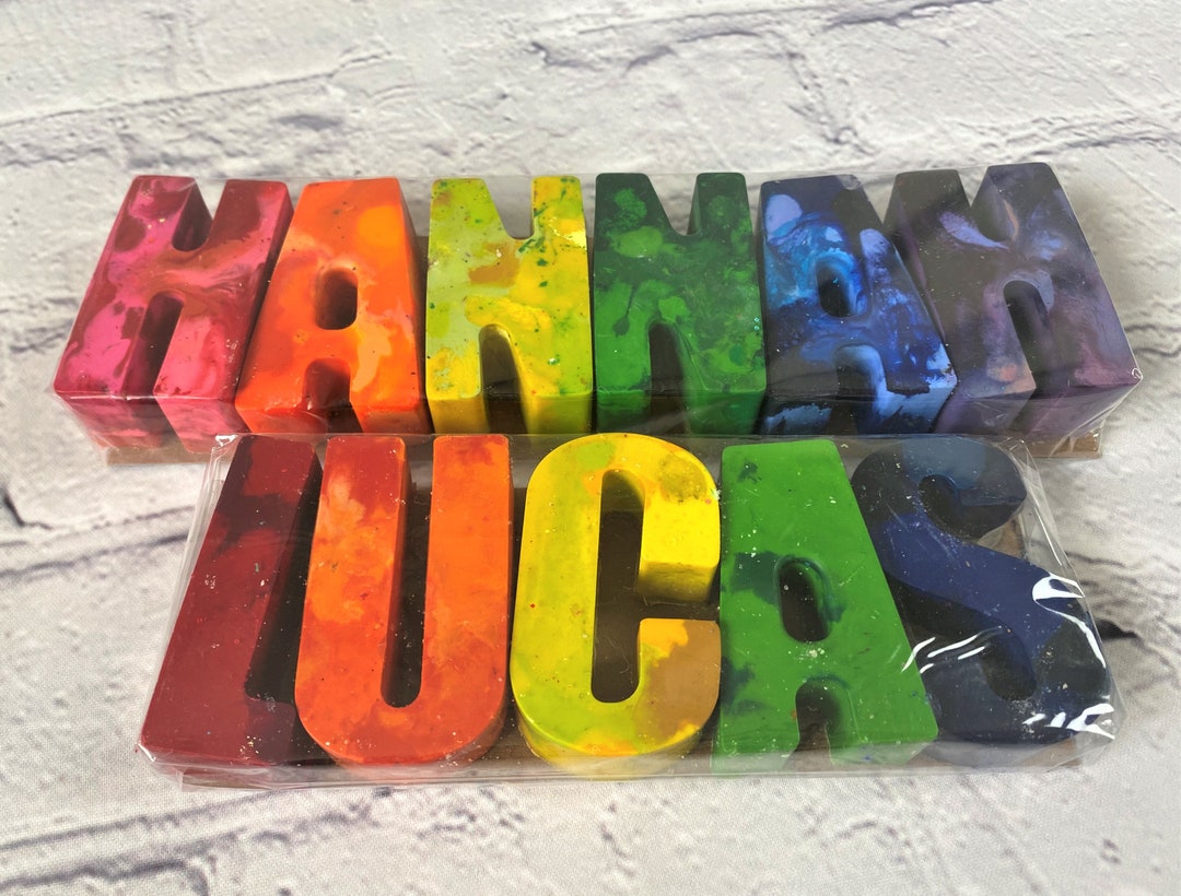 Personalized Crayon Letter Name, Custom Name in Crayons, Alphabet ...
