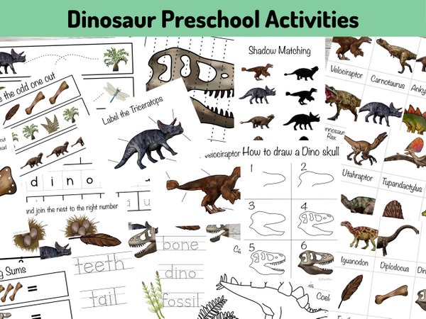 Dinosaur Bones Fossil Match Toddler / Child Activity // DIY - Etsy Canada