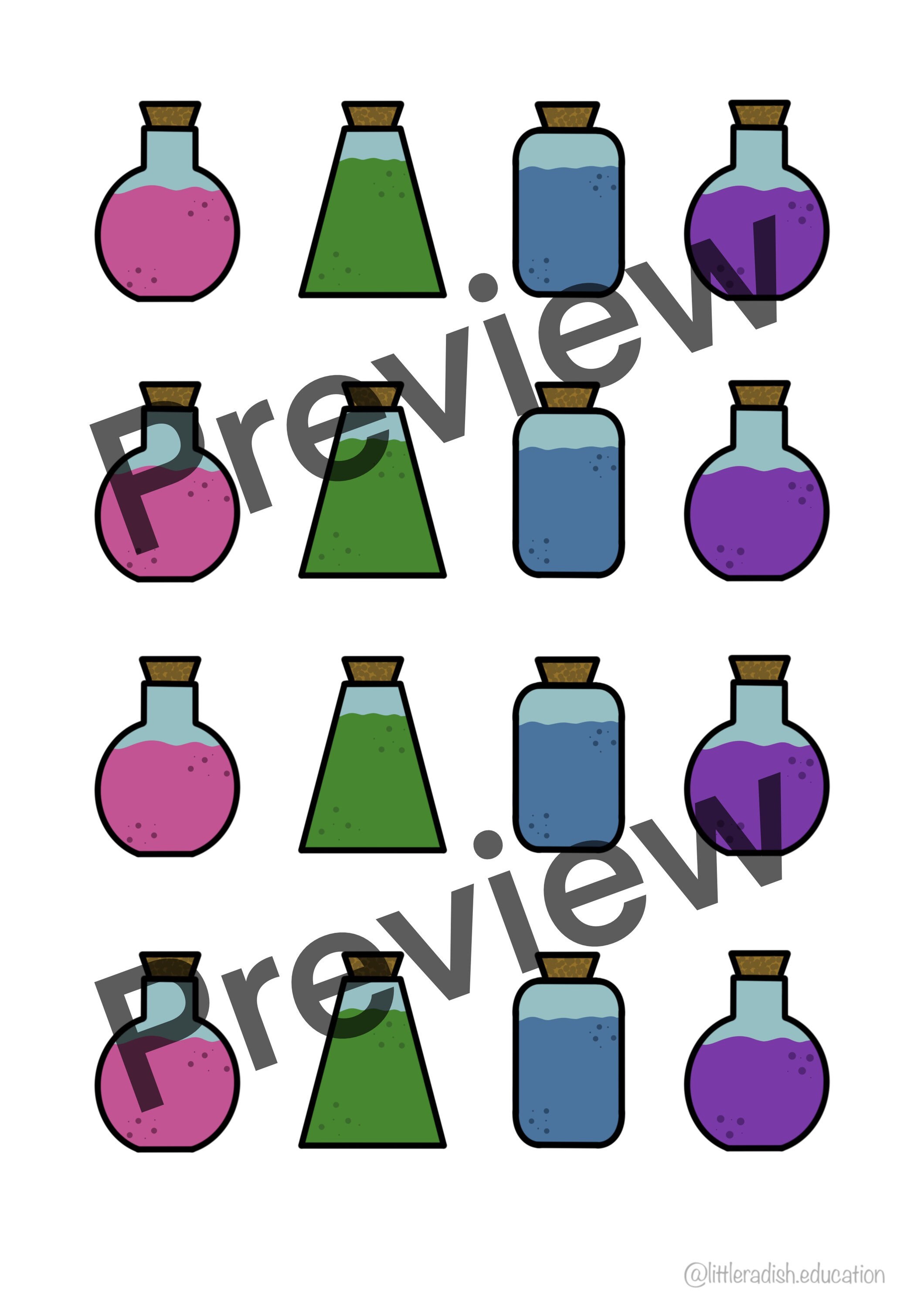 Printable Halloween Potion Counting Activity Educational - Etsy