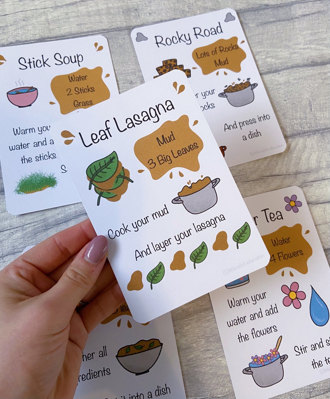 Printable Mud Kitchen Recipe Cards Educational Learning - Etsy UK