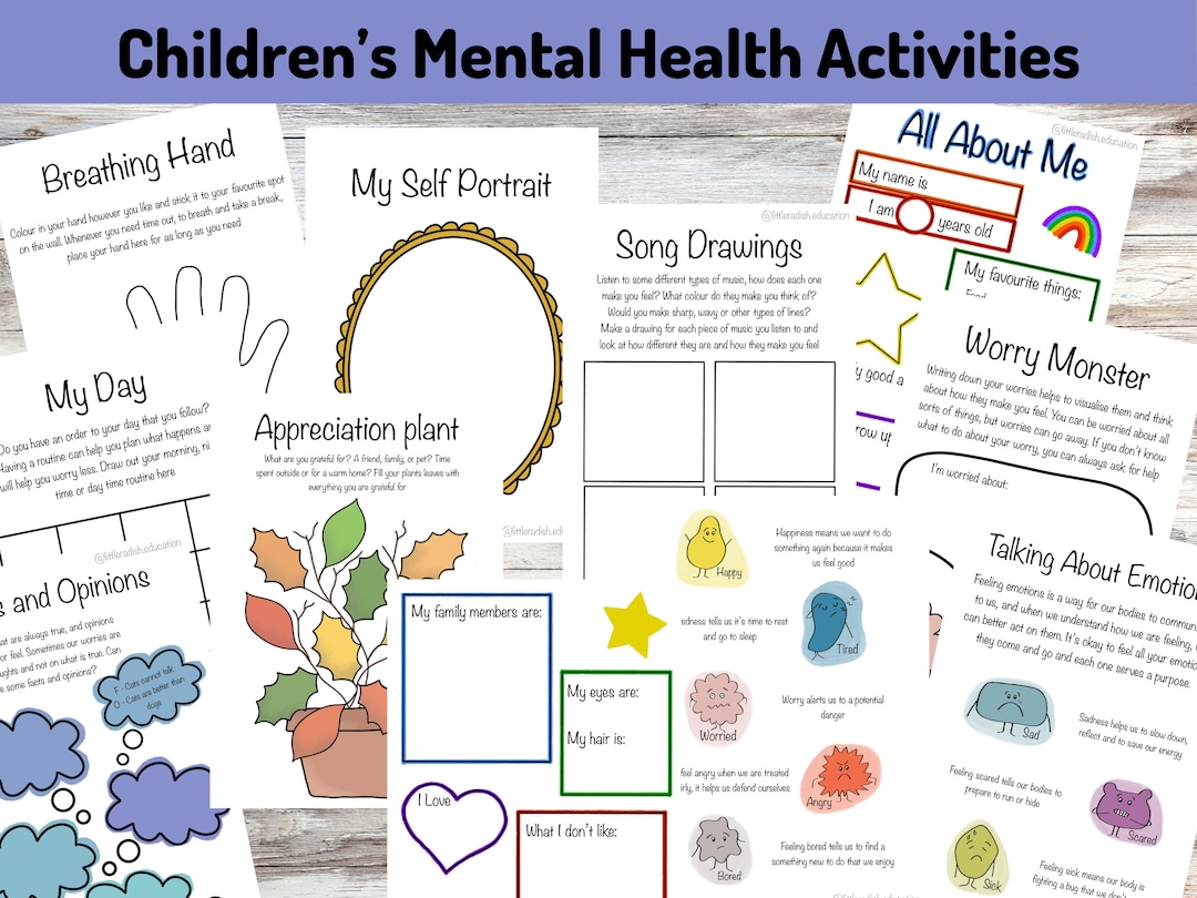 Actividades de salud mental para niños imprimibles, recursos de ...