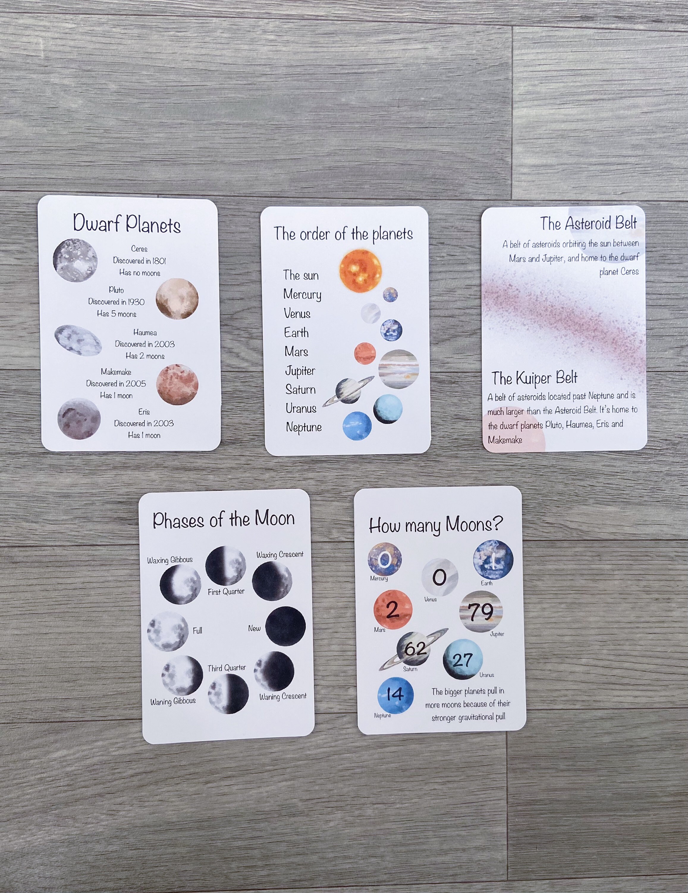 Printable Space Facts Flashcards Teaching Learning | Etsy