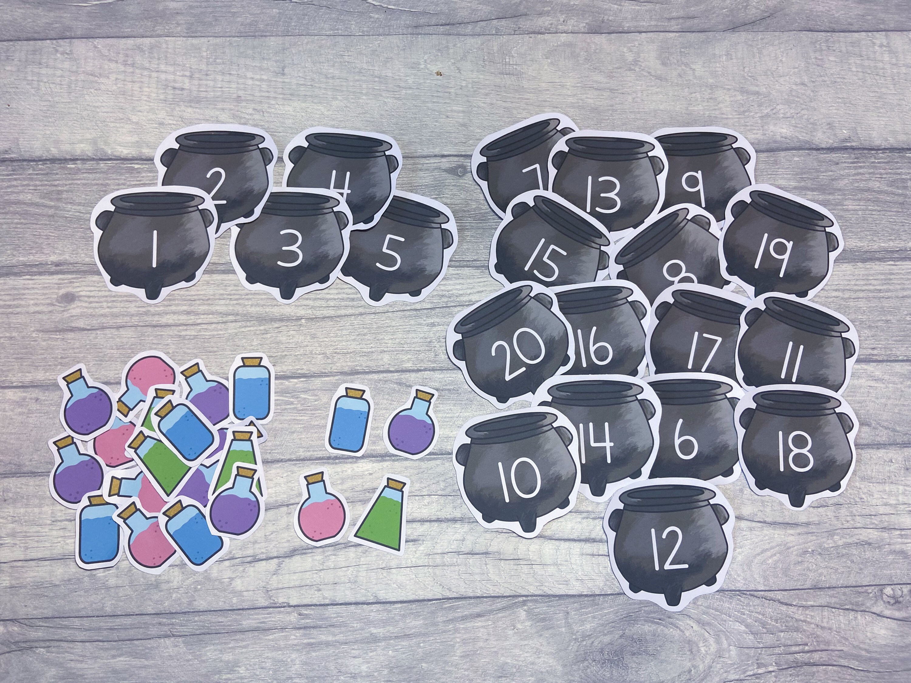 Printable Halloween Potion Counting Activity Educational - Etsy